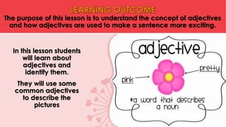 Lesson Plan for Adjectives – Std. II by Marina Corda | PPTX
