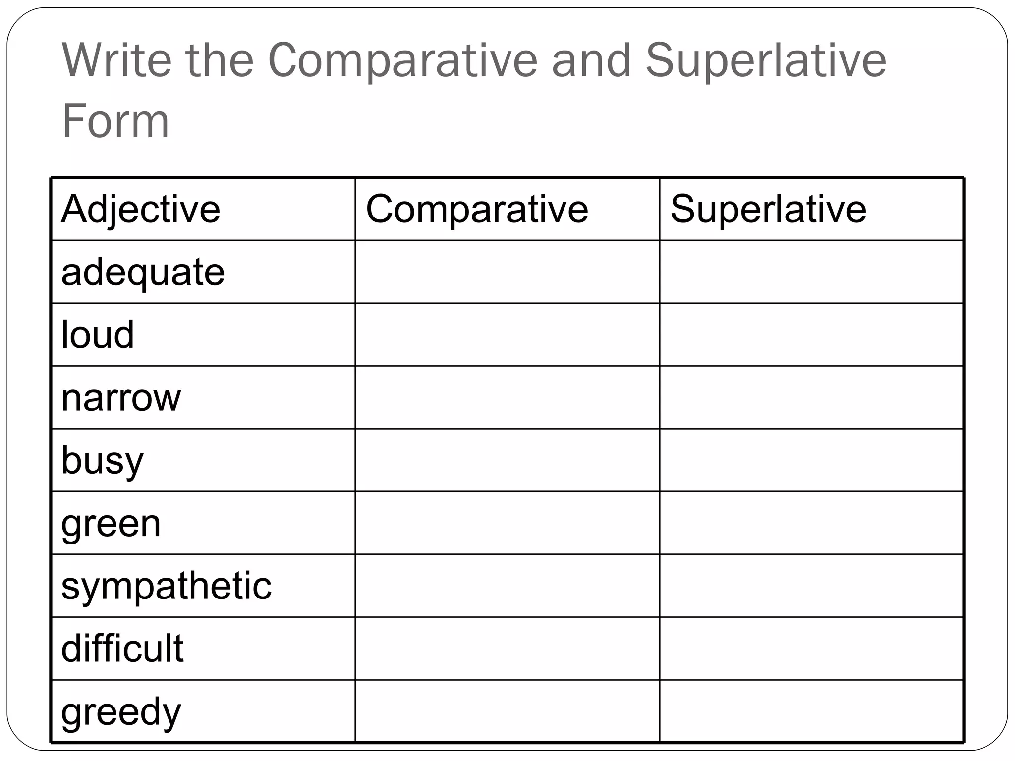Adjective notes | PPT