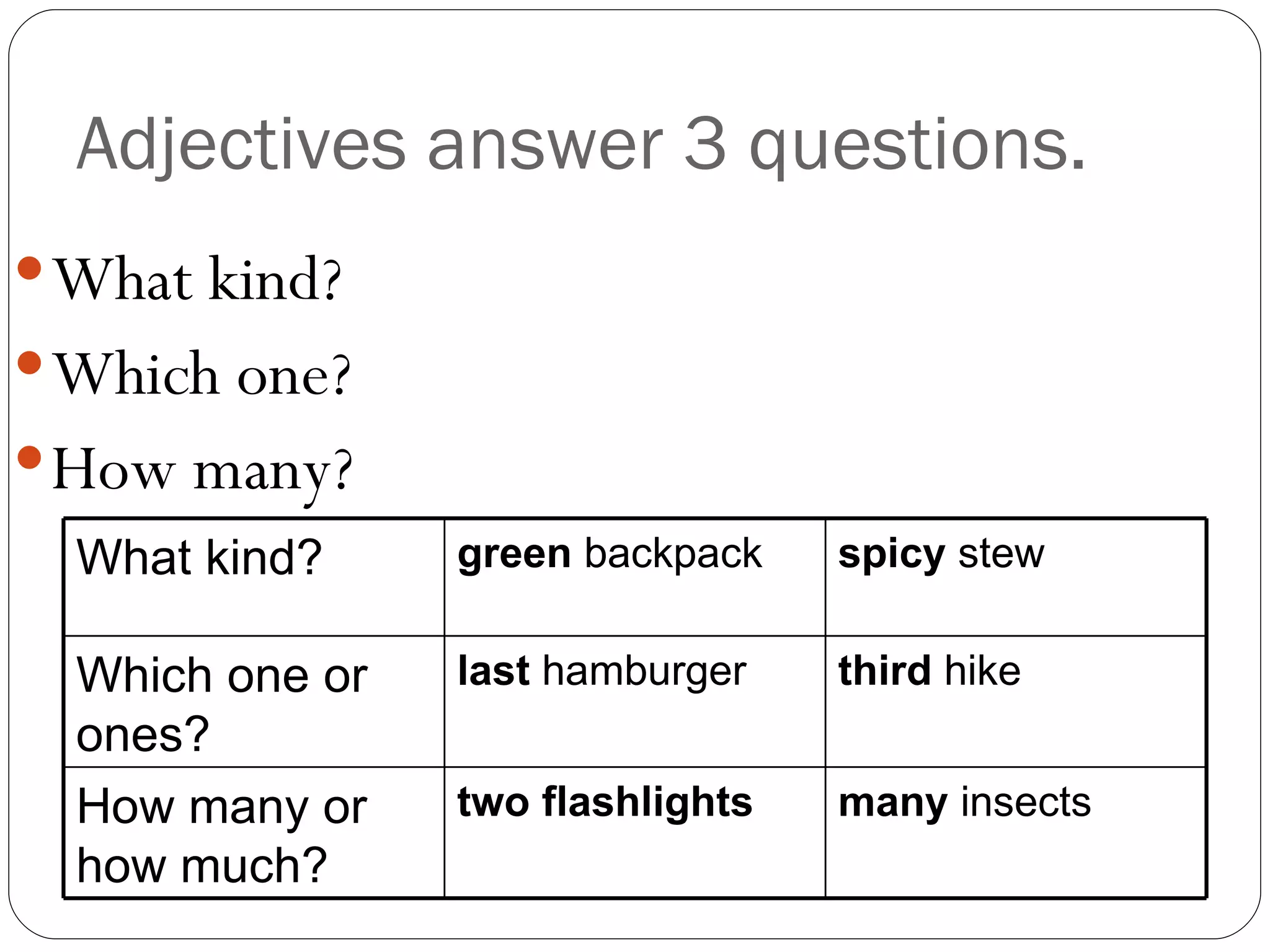 Adjective notes | PPT