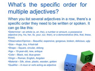 Adjective order | PPT
