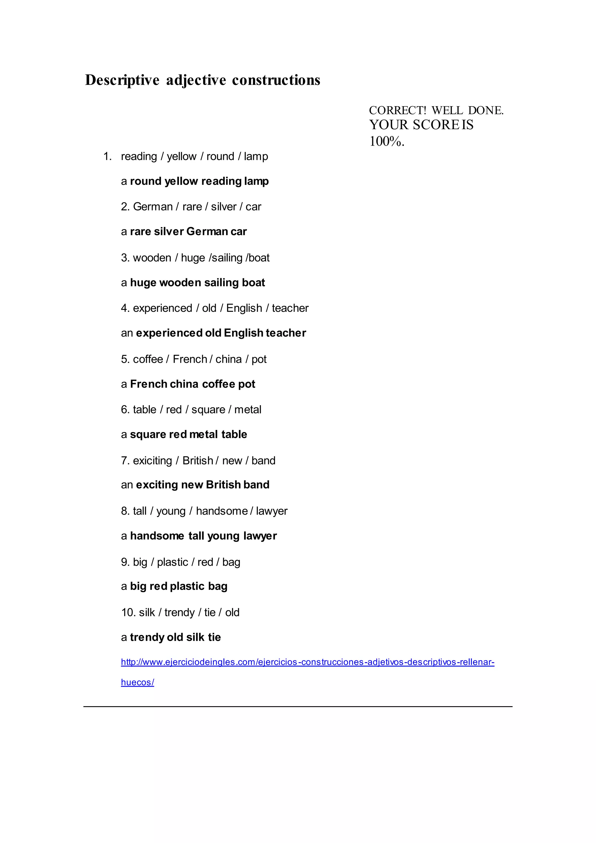 Adjective order | DOCX