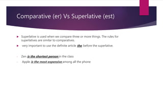 Adjective part 1 - comparative and superlative adjectives | PPTX