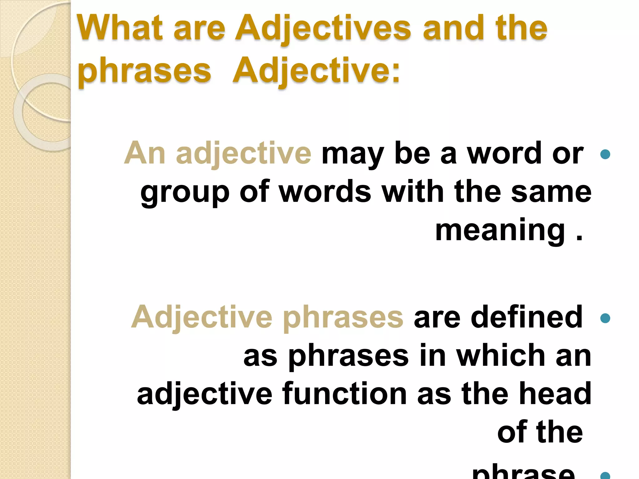 Adjective phrase | PPTX