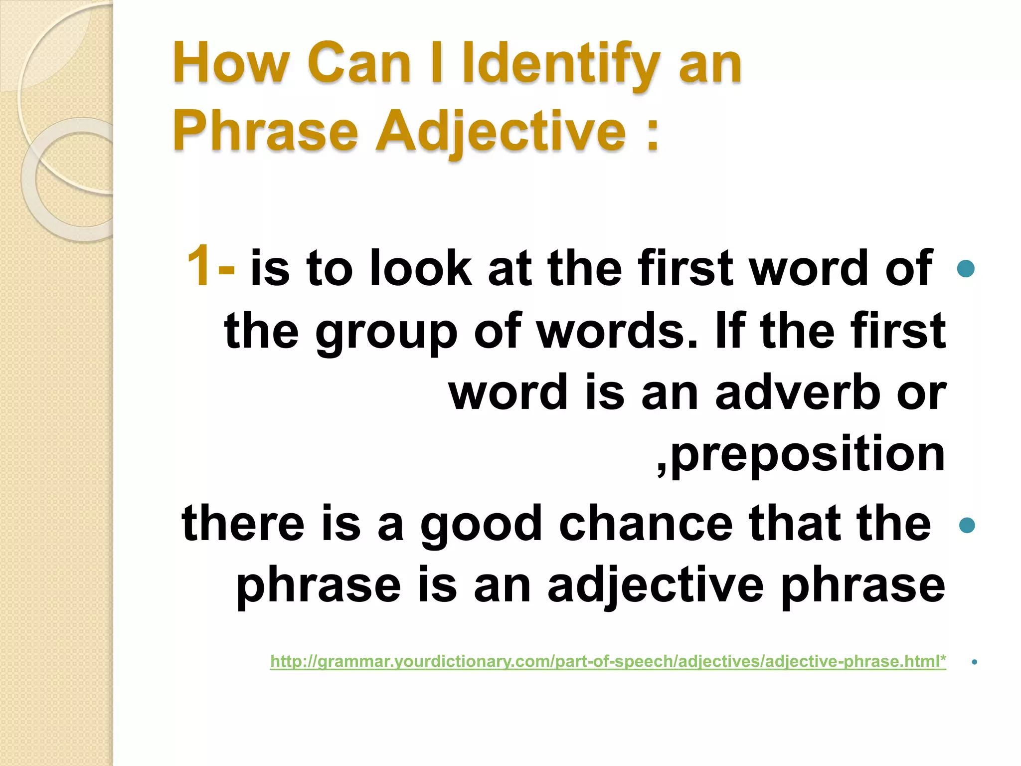 Adjective phrase | PPTX