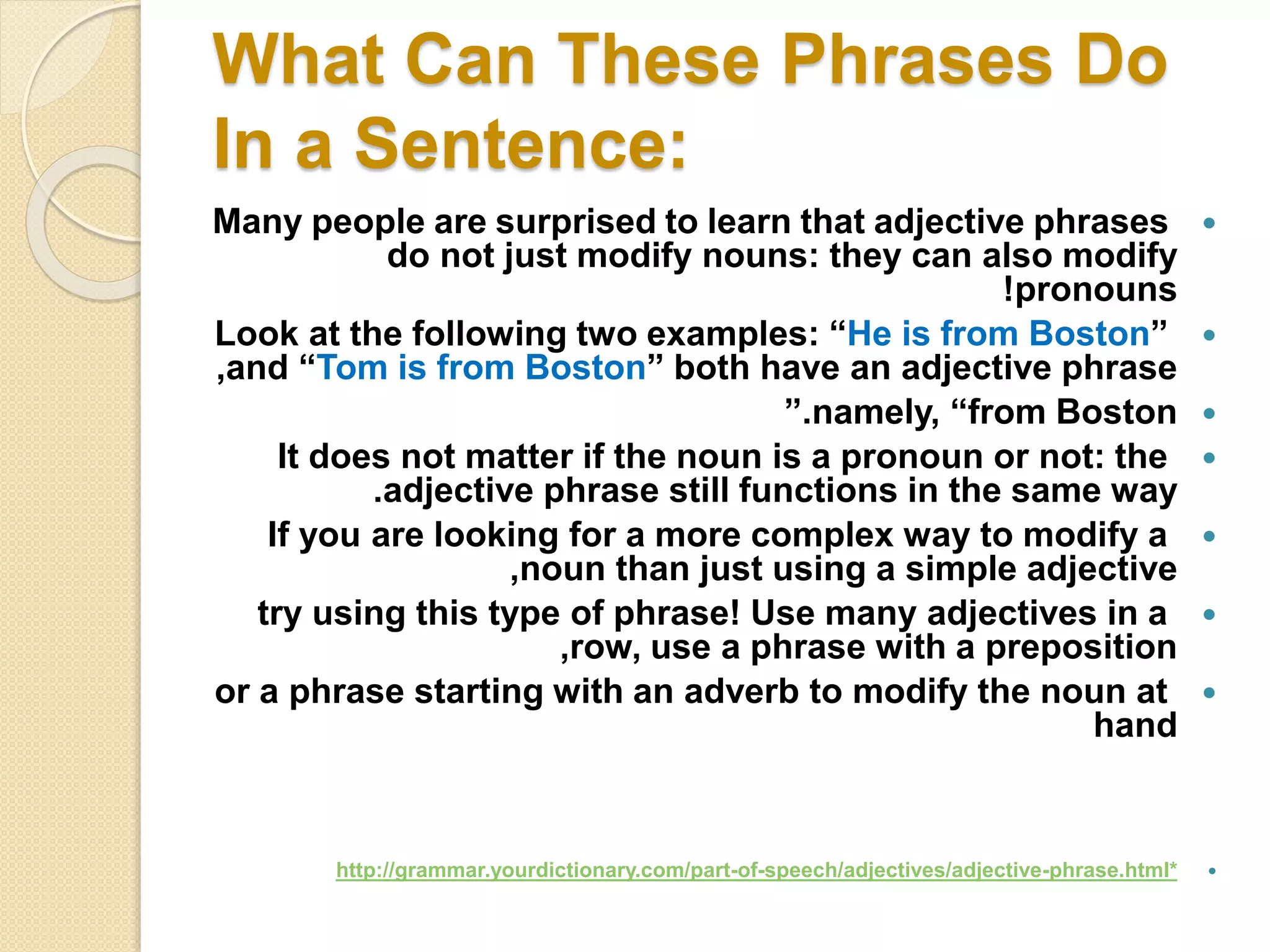 Adjective phrase | PPTX