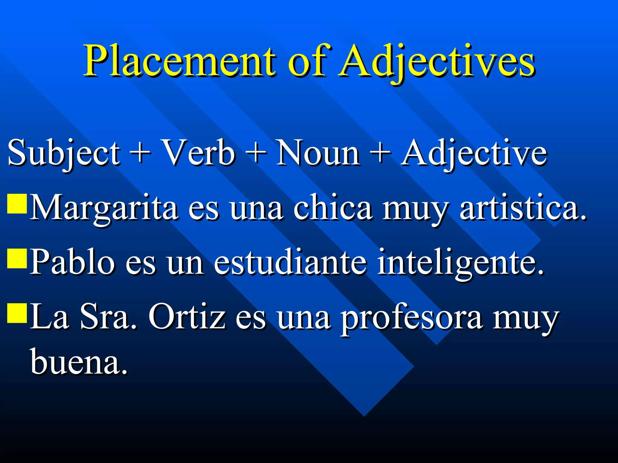Adjective Placement | PPT