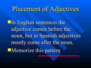 Adjective Placement | PPT
