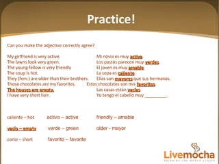 Spanish Adjectives | PPT