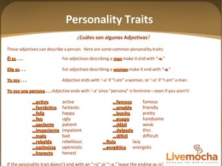 Spanish Adjectives | PPT