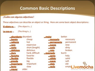 Spanish Adjectives | PPT