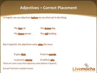 Spanish Adjectives | PPT