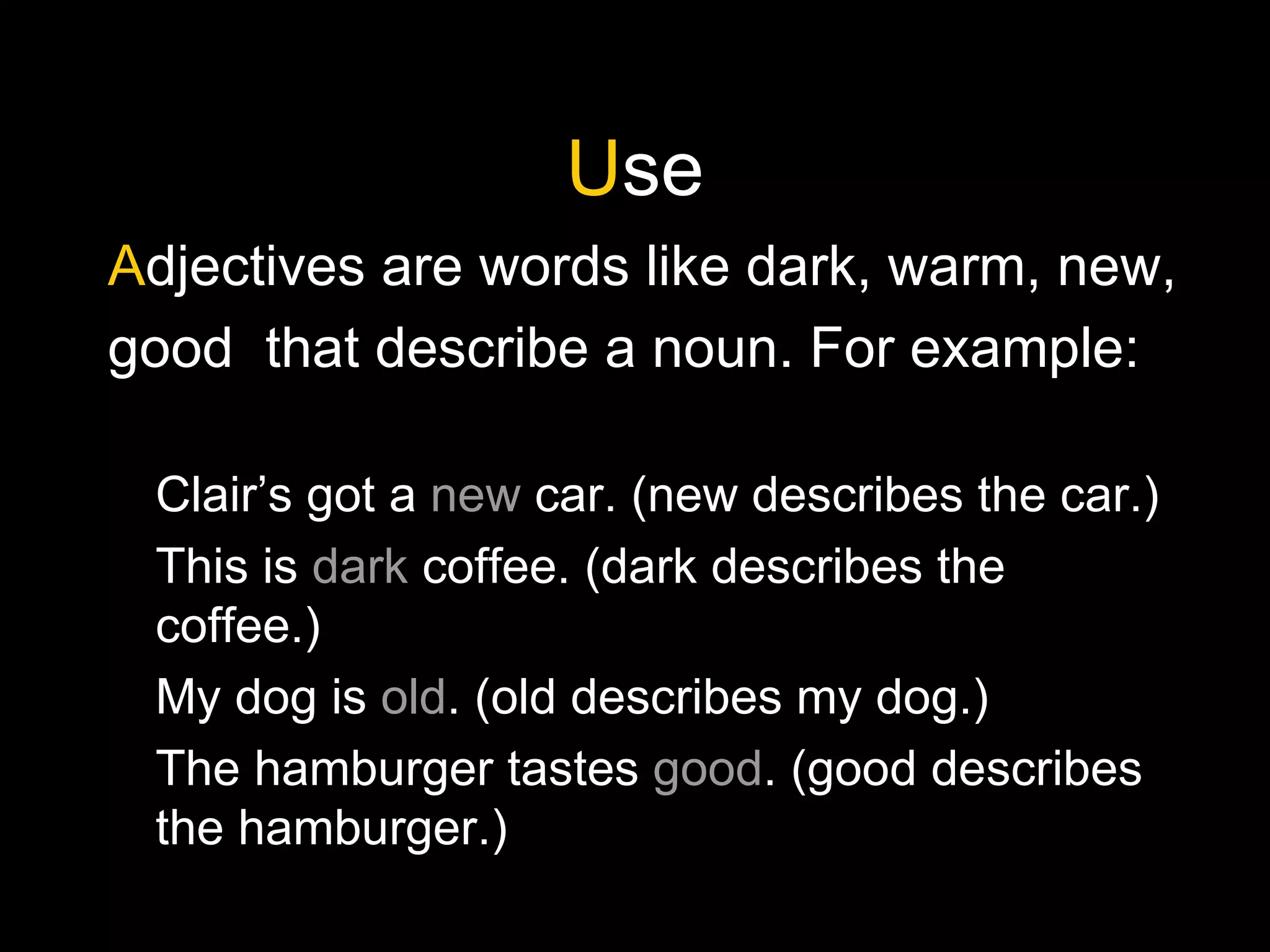 Adjectives | PPT | Food & Drink
