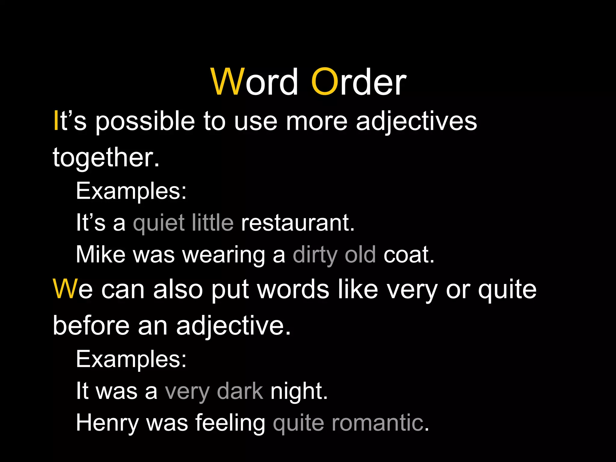 Adjectives | PPT | Food & Drink