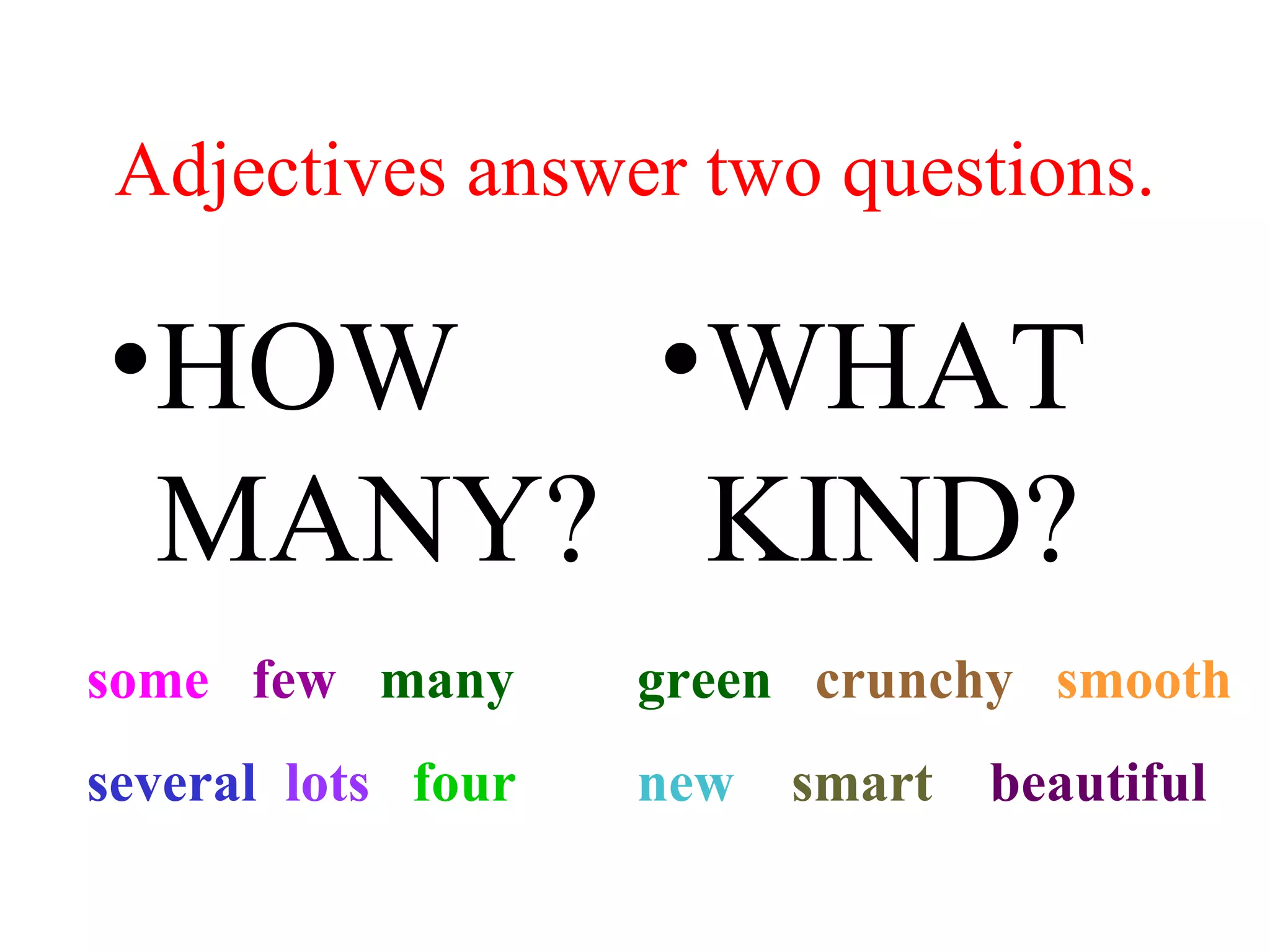 Adjectives for Senses Lesson 17 | PPT