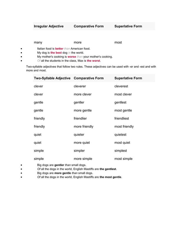 FACTS ABOUT ADJECTIVES | PDF