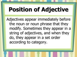 Adjectives | PPTX