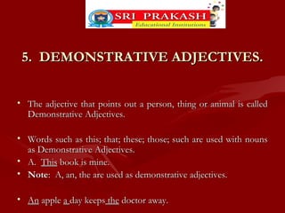 Adjectives - Their Types | PPT