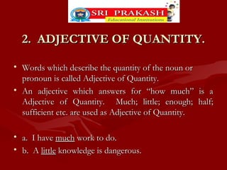 Adjectives - Their Types | PPT