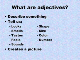 Adjectives | PPT | Food & Drink