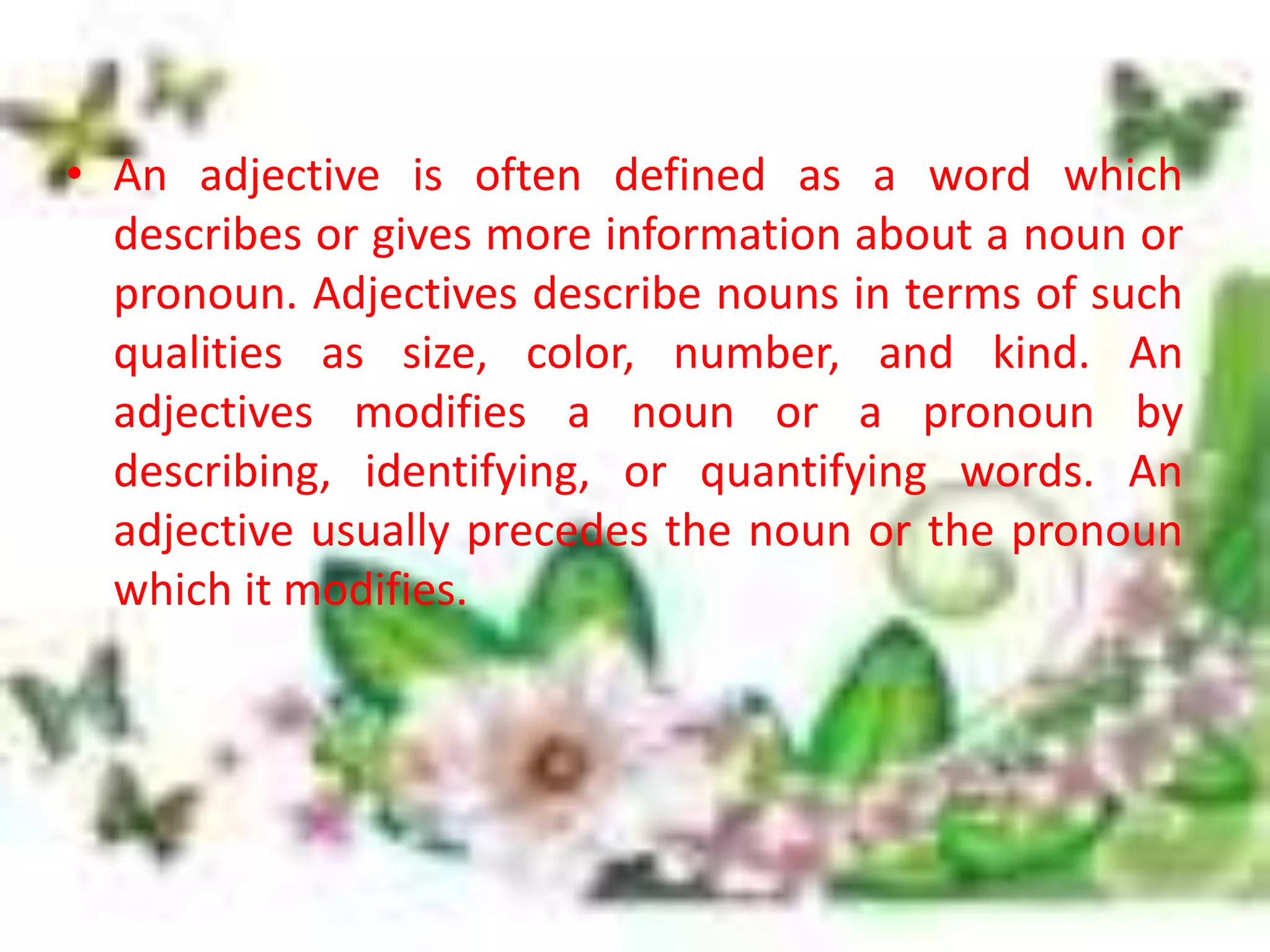 Adjectives | PPTX