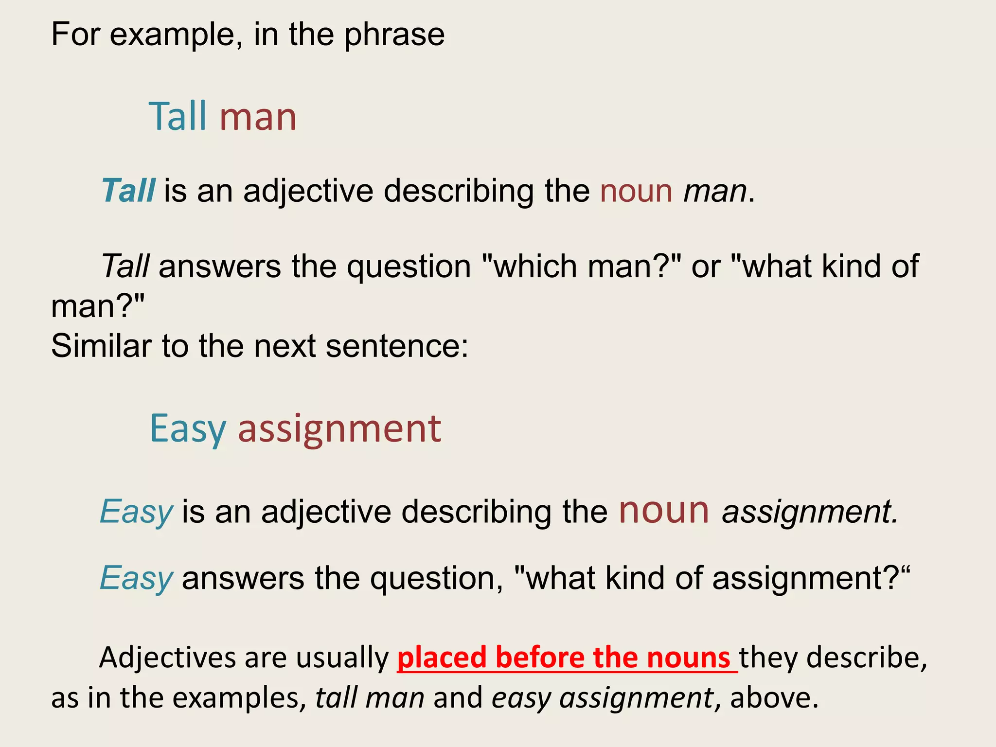 Adjectives | PPTX
