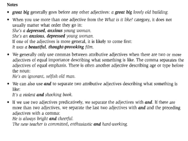 Adjectives (Functions, kinds, and usage) | PPT