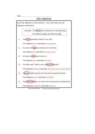 Adjectives Worksheet | DOCX | Food & Drink
