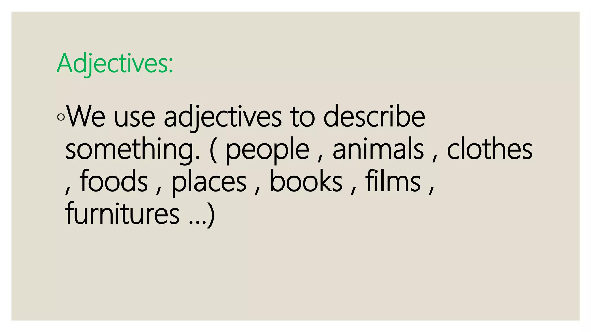 Adjectives | PPTX