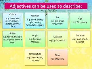Adjectives | PPTX