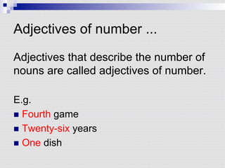 Adjectives, Types of adjectives | PDF