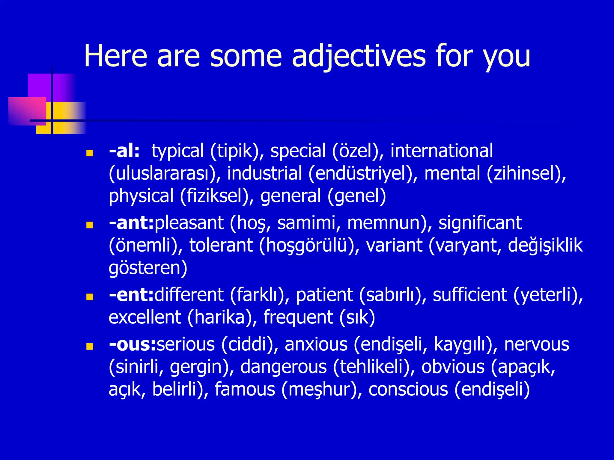 adjectives.ppta djectives quarter 3 for grades-4-6 | PPT