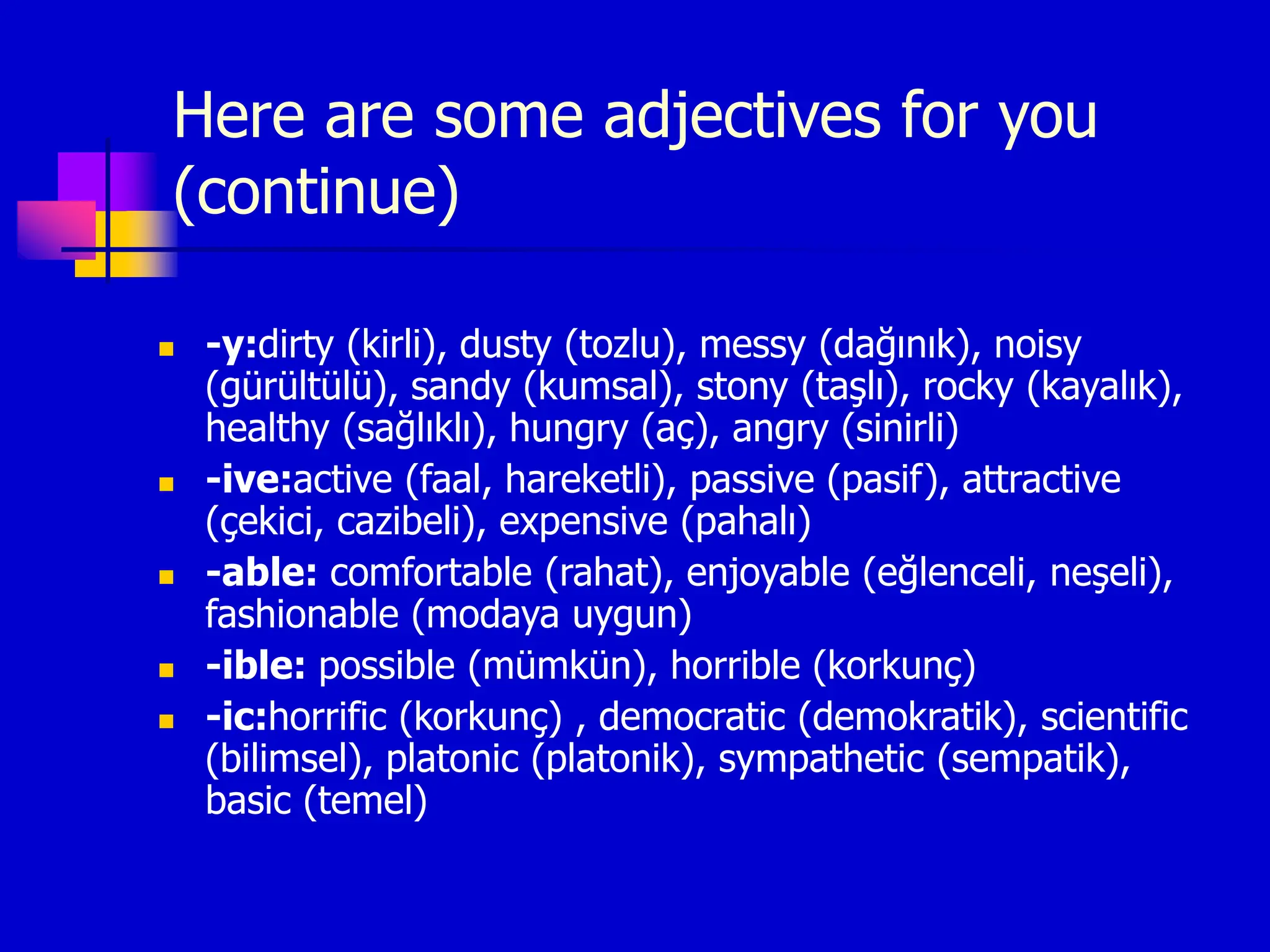 adjectives.ppta djectives quarter 3 for grades-4-6 | PPT