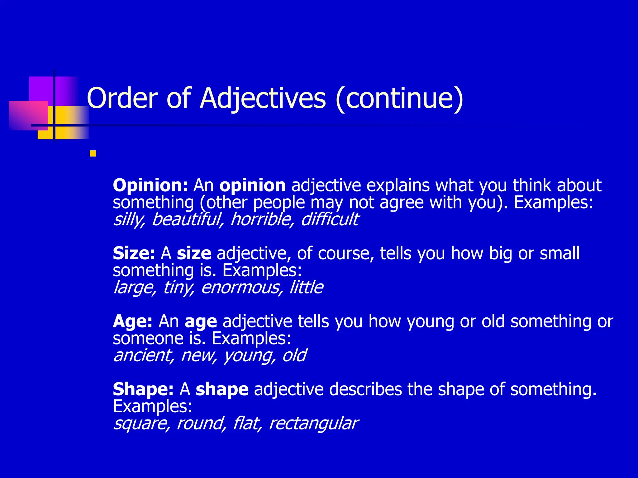 adjectives.ppta djectives quarter 3 for grades-4-6 | PPT