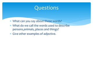 Adjectives PARTS OF SPEECH ADJECTIVES .pptx