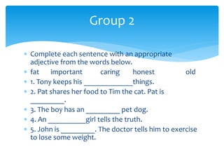 Adjectives PARTS OF SPEECH ADJECTIVES .pptx