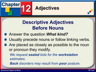adjectives and types of adjectives english 8.ppt