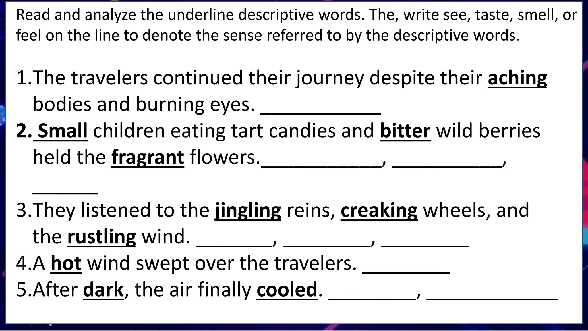 discoverin what adjectives is. identifying | PPT