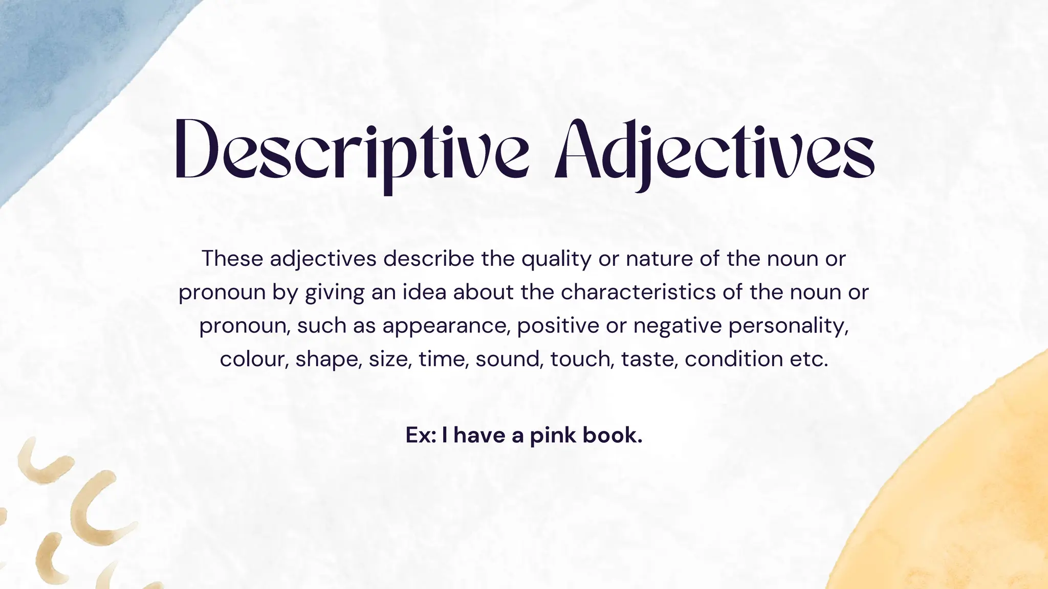 Adjectives presentation, definition and its types | PPTX | Style & Fashion