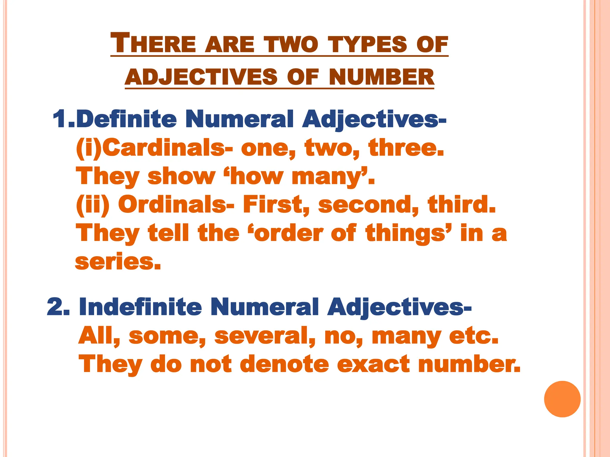 Adjectives are words that describe the q | PDF