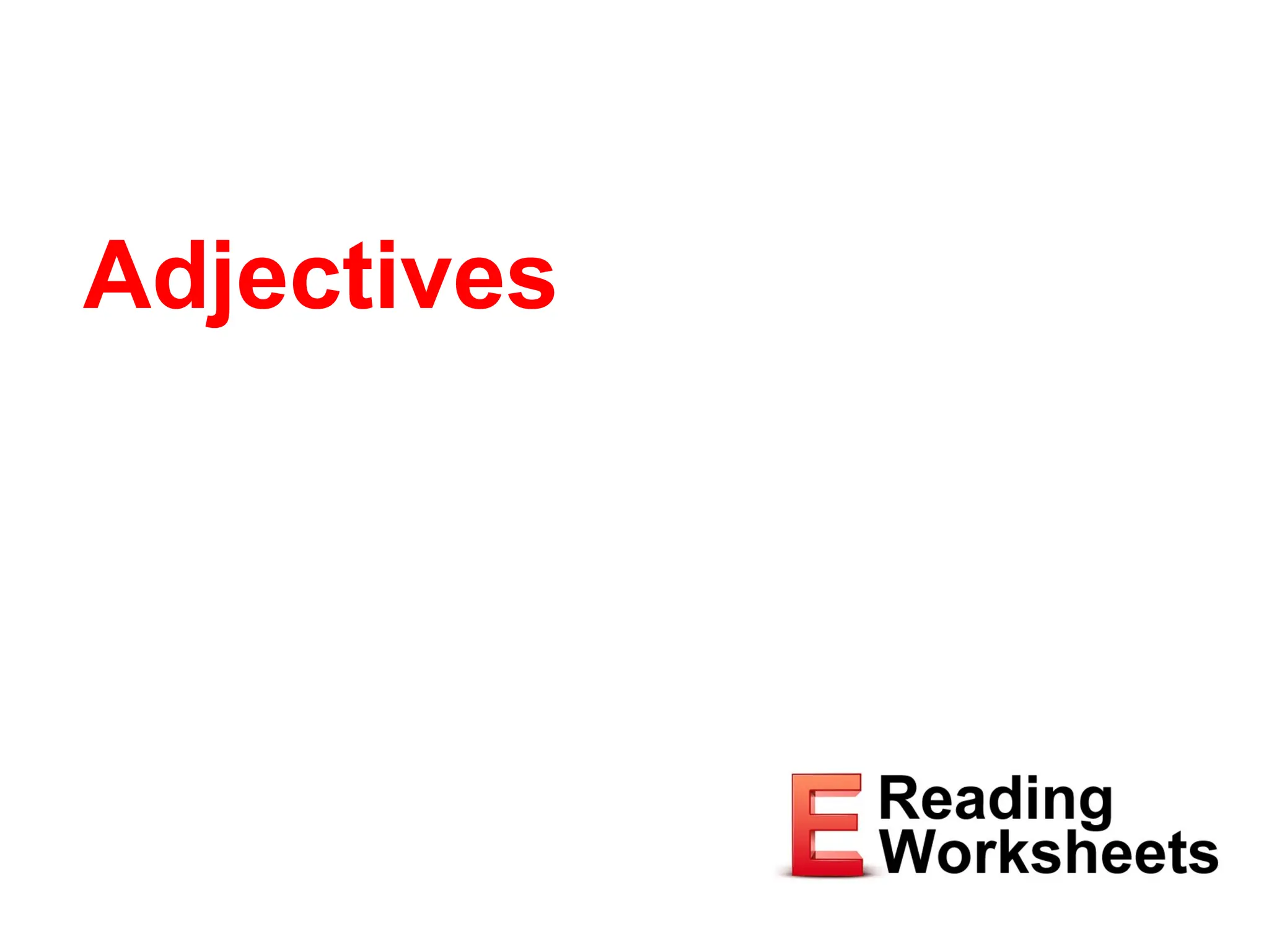 adjectives power point presentation Ereading | PPTX