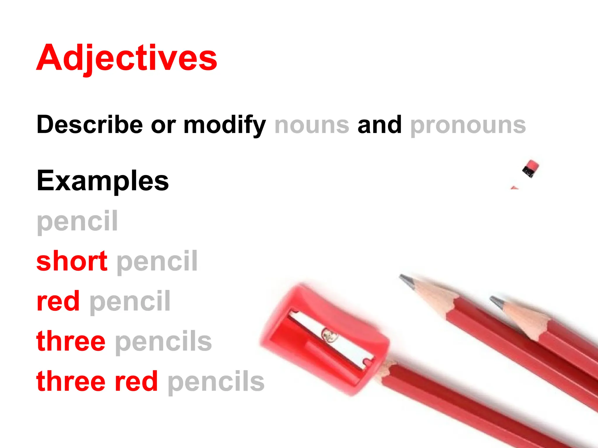adjectives power point presentation Ereading | PPTX