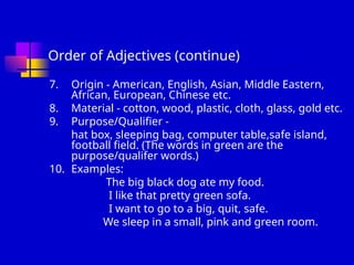 adjectives definition and examples.ppttttttttttttttttttttttttttt | PPT