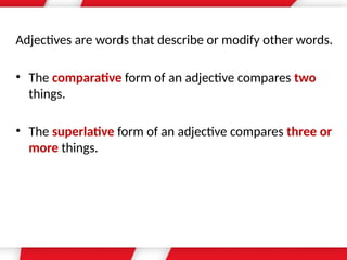 Grammar - English as a foreign Languages - Adjectives | PPTX