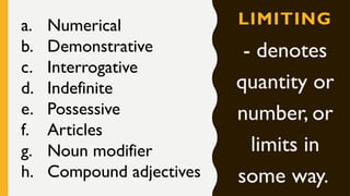 ALL ABOUT ADJECTIVES THATY YOU CAN USE IN TEACHING ENGLISH | PPT