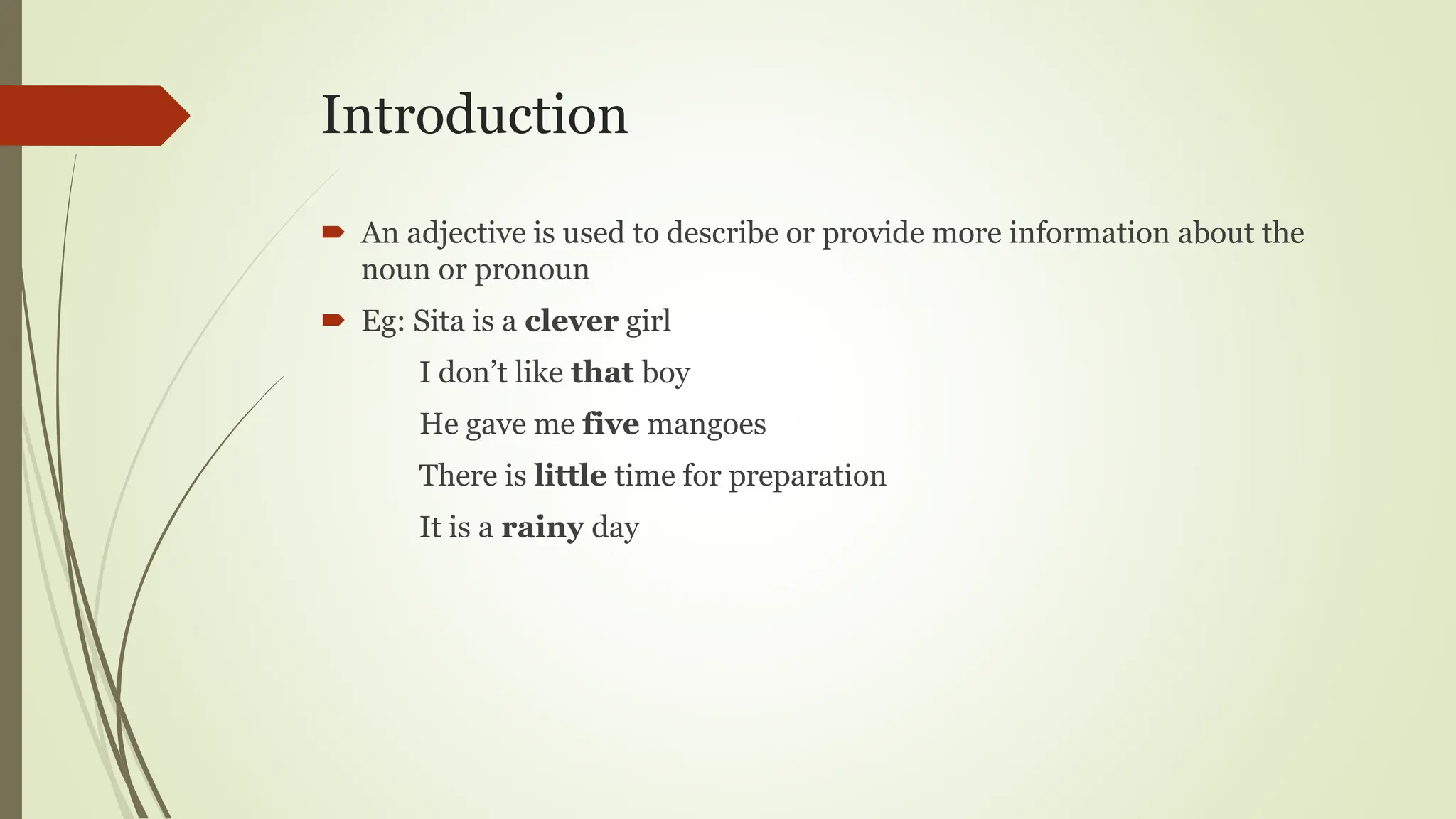 An introduction to Adjectives, small PPT covering the basics | PDF