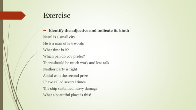 An introduction to Adjectives, small PPT covering the basics | PDF