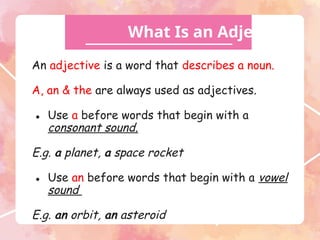 Adjectives - Kinds of adjectives - diagram | PPTX