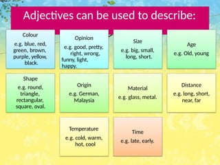 Adjectives for all the classes grades from 1 to tenth class .pptx
