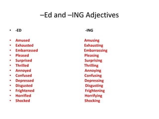 Adjectives ed-ing | PPTX