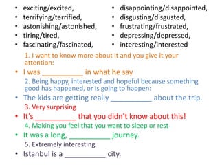 Adjectives -ed -ing | PPTX